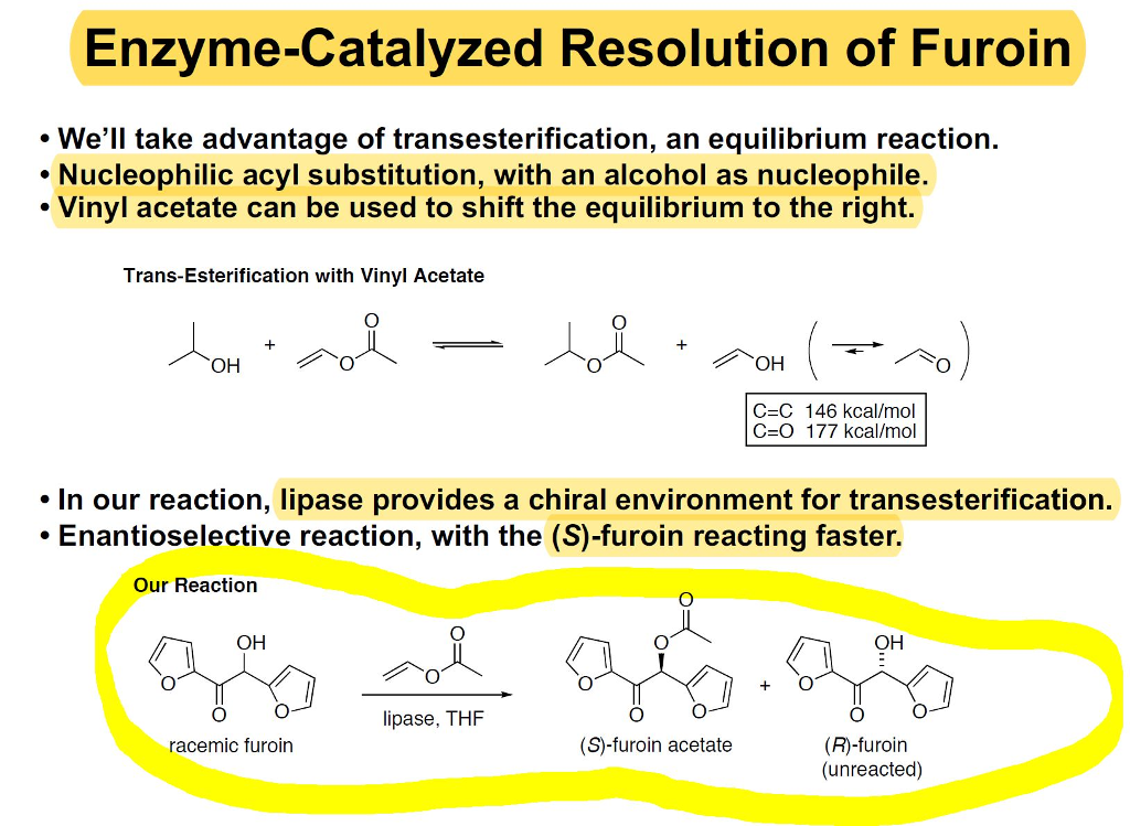 Solved Your furoin acetate was enriched in one enantiomer. | Chegg.com