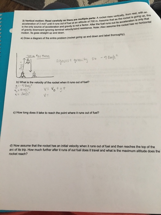 Solved 3) Vertical motion: Read carefully as there are | Chegg.com