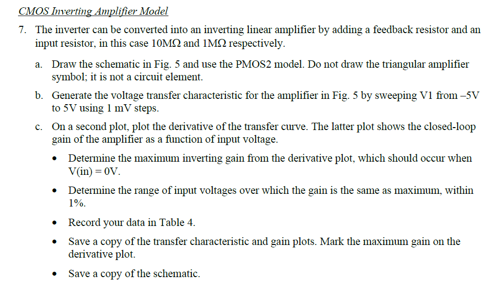 CMOS Inverter Model Standard CMOS logic is designed | Chegg.com
