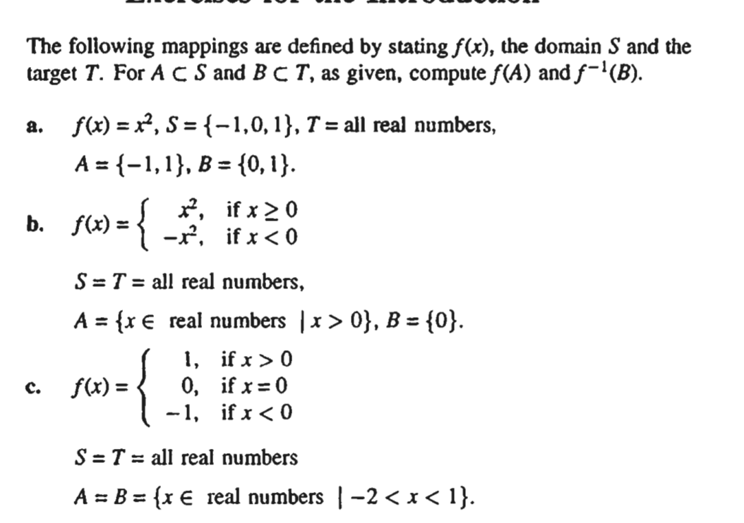 Solved The following mappings are defined by stating f(x), | Chegg.com