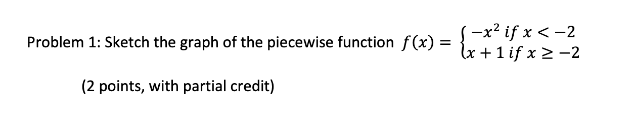 Solved Problem 1: Sketch the graph of the piecewise function | Chegg.com