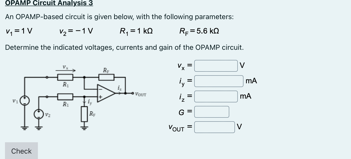 Solved An OPAMP-based circuit is given below, with the | Chegg.com