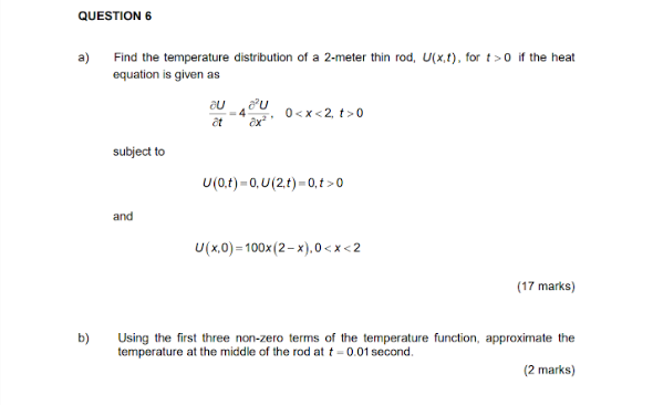 Solved Find the temperature distribution of a 2-meter thin | Chegg.com