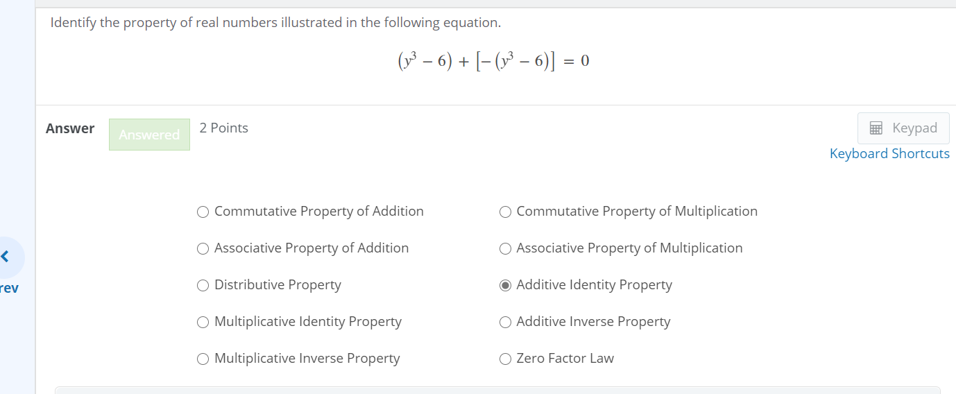 Solved Identify the property of real numbers illustrated in | Chegg.com