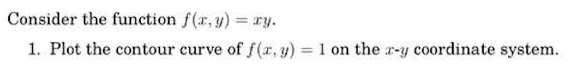 Solved Consider the function f(x,y)=xy. 1. Plot the contour | Chegg.com