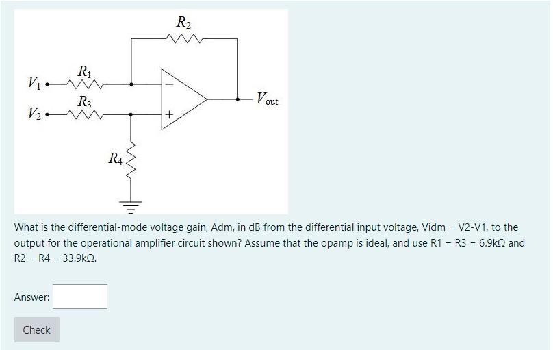 Solved What is the differential-mode voltage gain, Adm, in | Chegg.com
