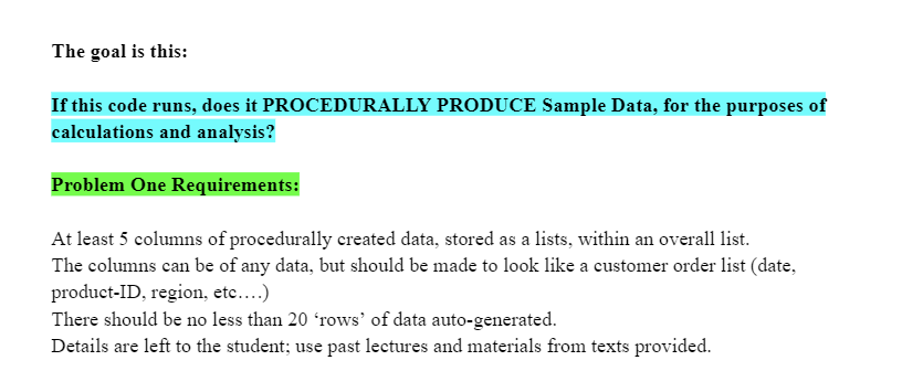 Solved Write a program that procedurally generates 'sample' | Chegg.com