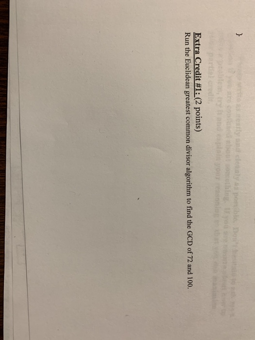 Solved Extra Credit #1 : (2 points) Run the Euclidean | Chegg.com