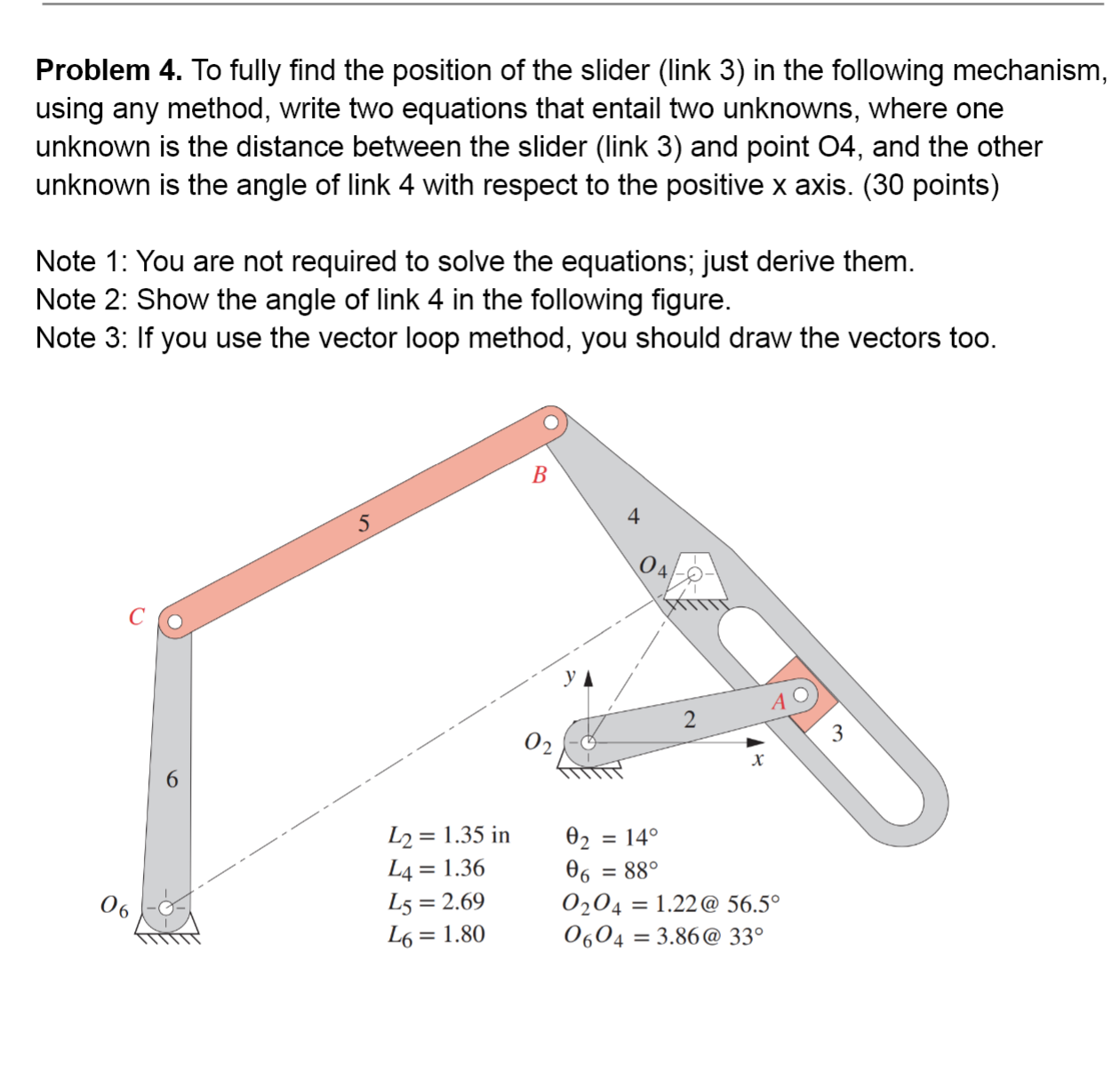 Solved Problem 4. To fully find the position of the slider | Chegg.com
