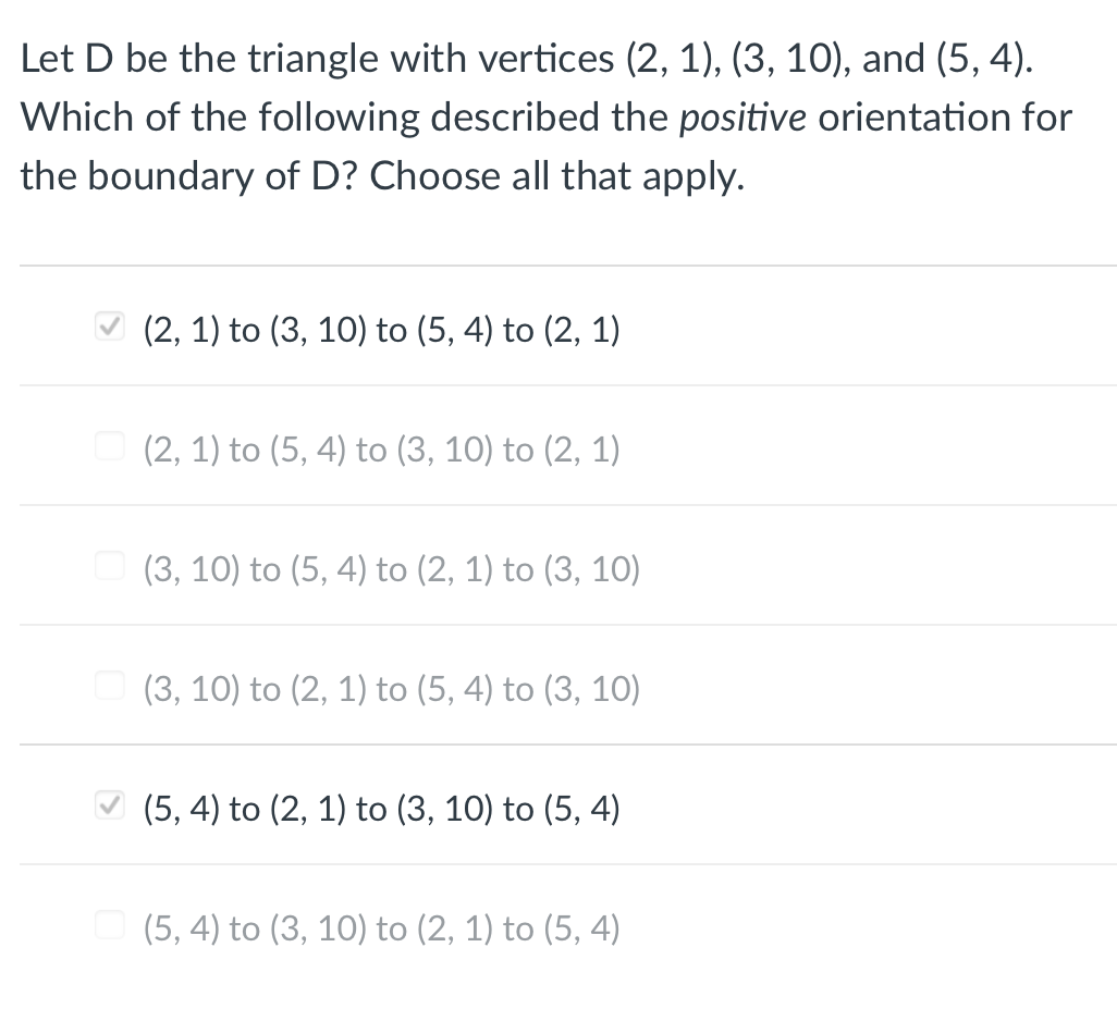 Solved Let D be the triangle with vertices (2,1),(3,10), and | Chegg.com