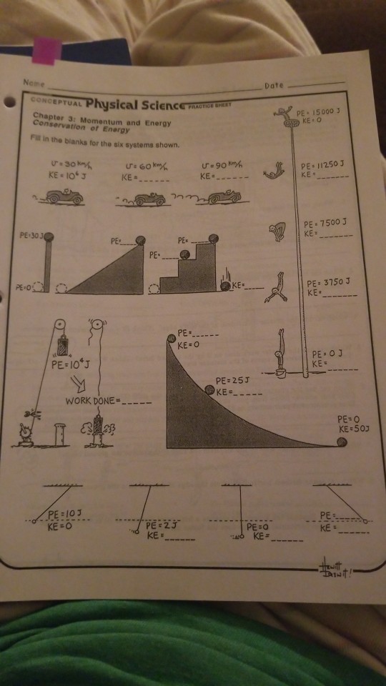 Solved Nome CONCEPTUAL Physical Science PE 15000 J Chapter | Chegg.com