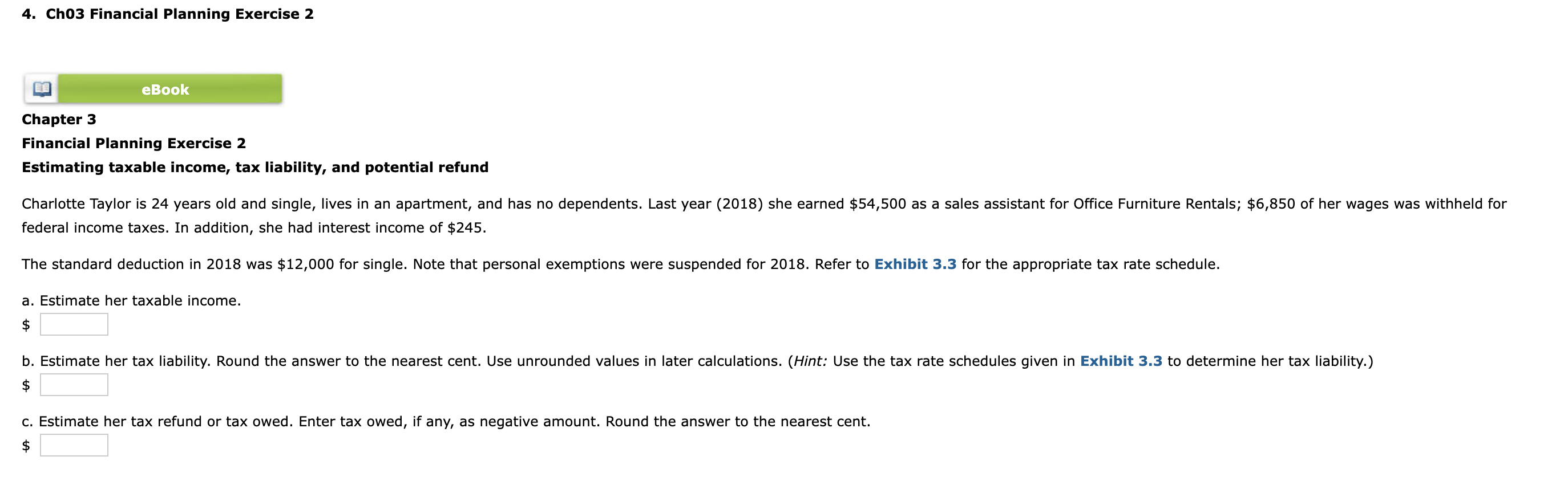 Solved 4. Ch03 Financial Planning Exercise 2 Chapter 3 | Chegg.com