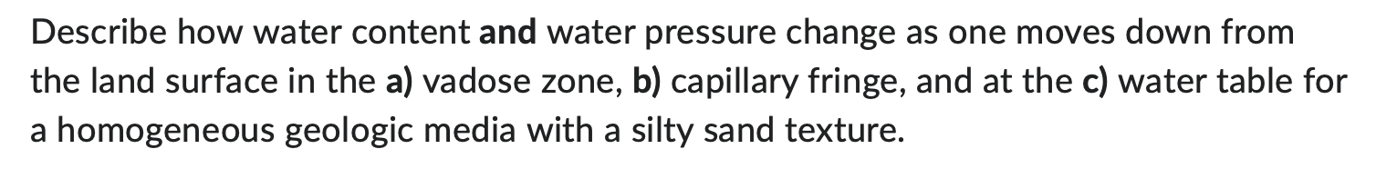 Solved Describe how water content and water pressure change | Chegg.com