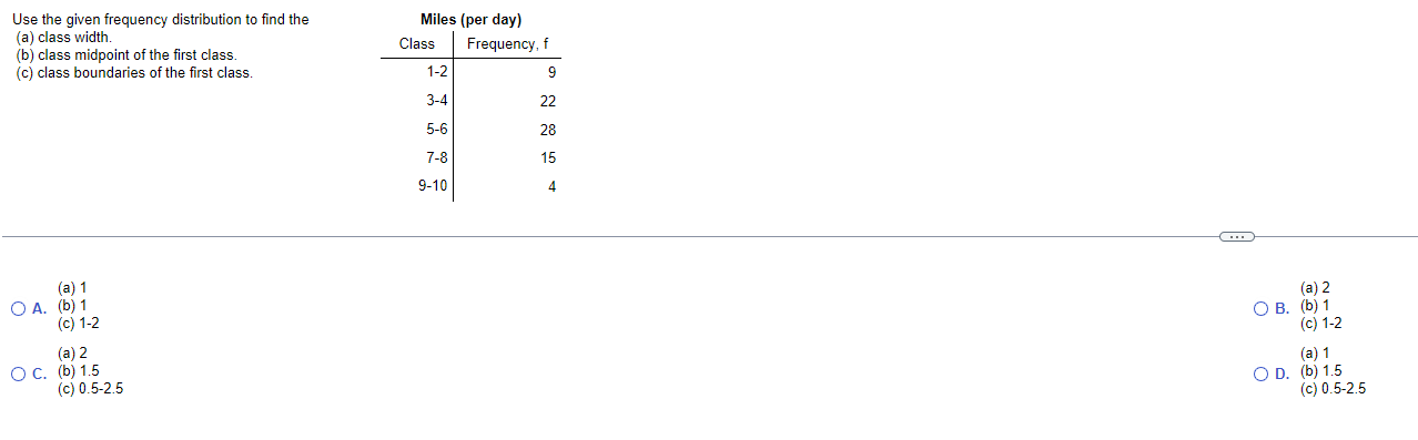 Solved Use The Given Frequency Distribution To Find The A 