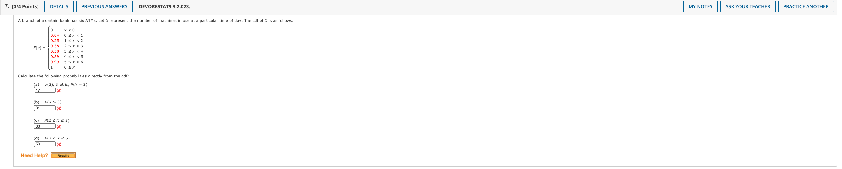 Solved 7. [0/4 Points) DETAILS PREVIOUS ANSWERS DEVORESTAT9 | Chegg.com
