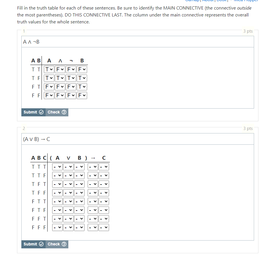 A→B,A→C⊢B→C Counterexample (1) Submit (1) Check | Chegg.com