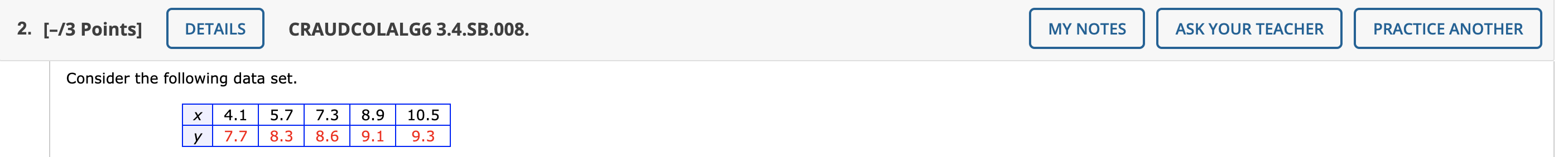 Solved 2. [-73 Points] DETAILS CRAUDCOLALG6 3.4.SB.008. MY | Chegg.com