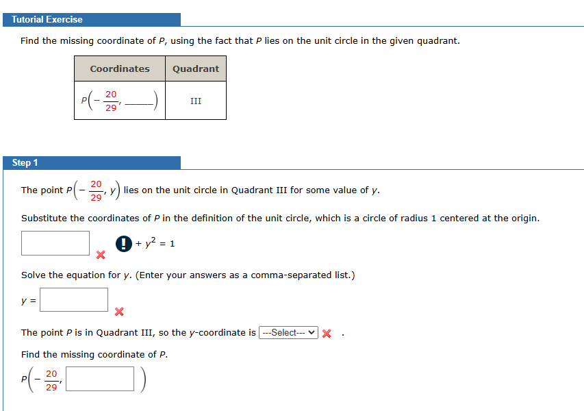 Solved Tutorial ExerciseFind the missing coordinate of P, | Chegg.com