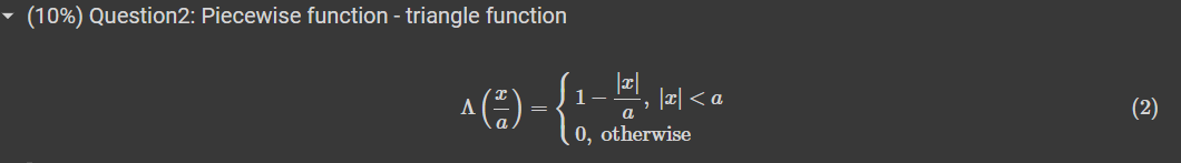 Solved (10%) Question2: Piecewise function - triangle | Chegg.com