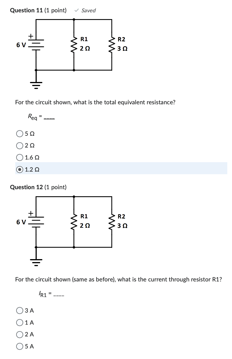 Solved Question 3 (1 point) The resistors shown between | Chegg.com