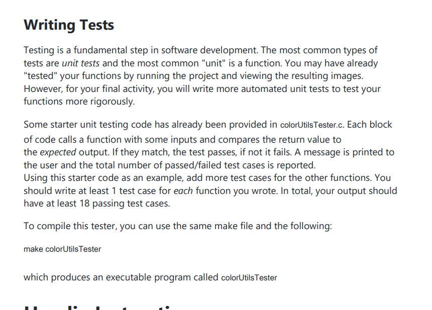 Solved colorUtilsTester.c /** * This program performs | Chegg.com