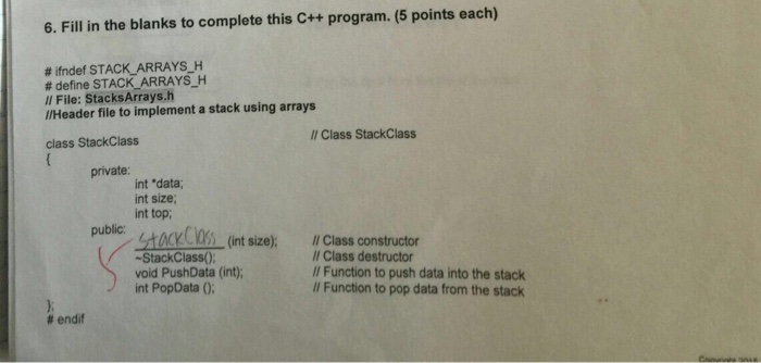 Solved 6. Fill in the blanks to complete this C++ program. | Chegg.com