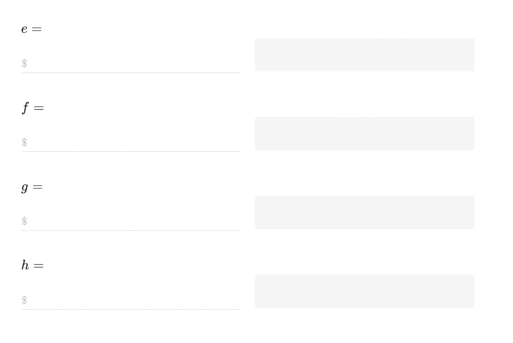 Solved Using the following table, calculate the missing | Chegg.com