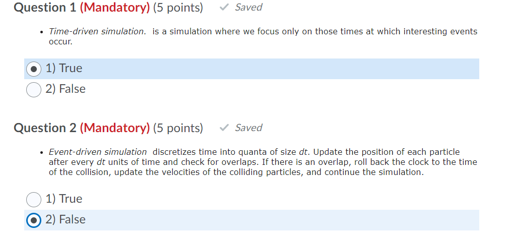 Solved Question 1 (Mandatory) (5 points) Saved • | Chegg.com