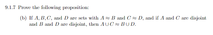 Solved 9.1.7 Prove the following proposition: (b) If A,B,C, | Chegg.com