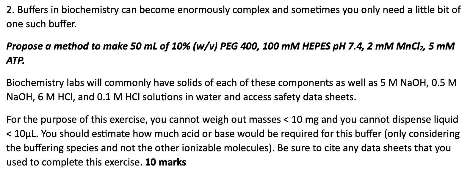 Solved Buffers in biochemistry can become enormously complex | Chegg.com