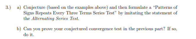 Solved 3.) a) Conjecture (based on the examples above) and | Chegg.com