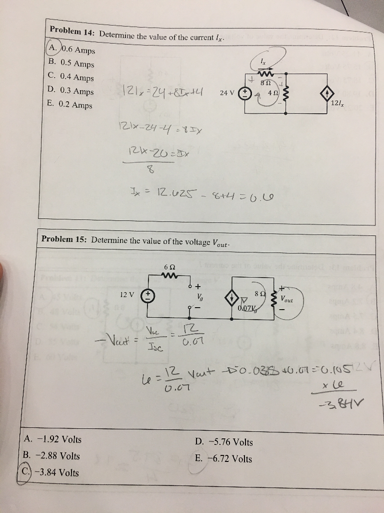 Solved Problem 14: Determine the value of the currently. A. | Chegg.com