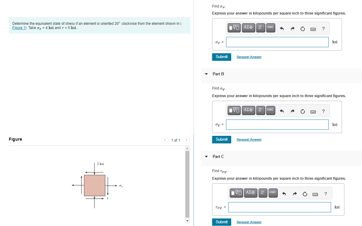 Solved Find σx′. Express your answer in kilopounds per | Chegg.com
