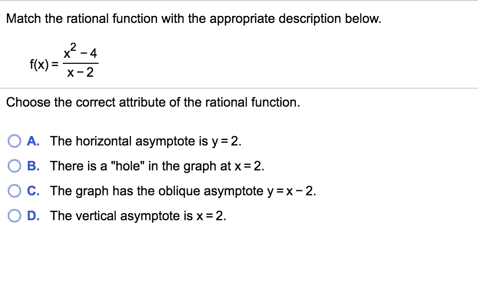 Solved Match the rational function with the appropriate | Chegg.com