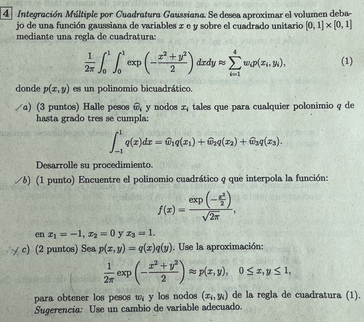 4 ﻿Integración Múltiple por Cuadratura Gaussiana. Se | Chegg.com