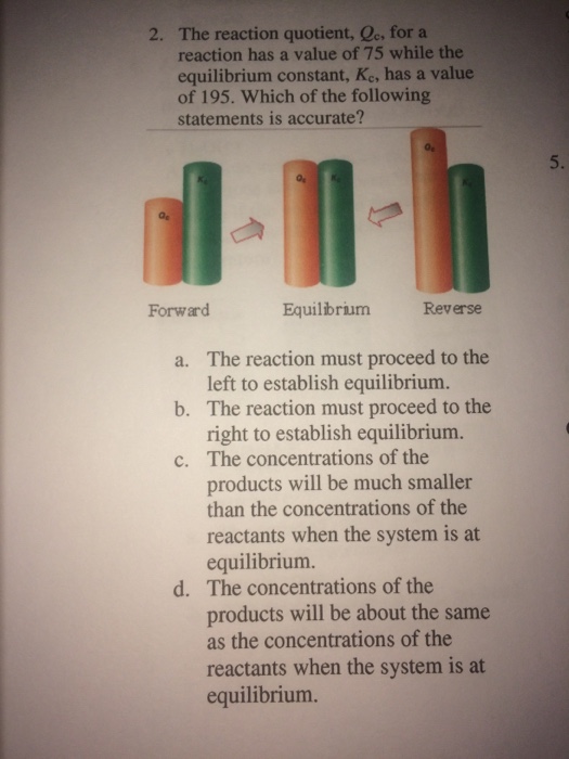 Solved The reaction quotient, Q_c for a reaction has a value | Chegg.com