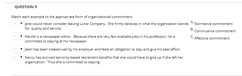 Solved QUESTION 9 Match each example to the appropriate form | Chegg.com