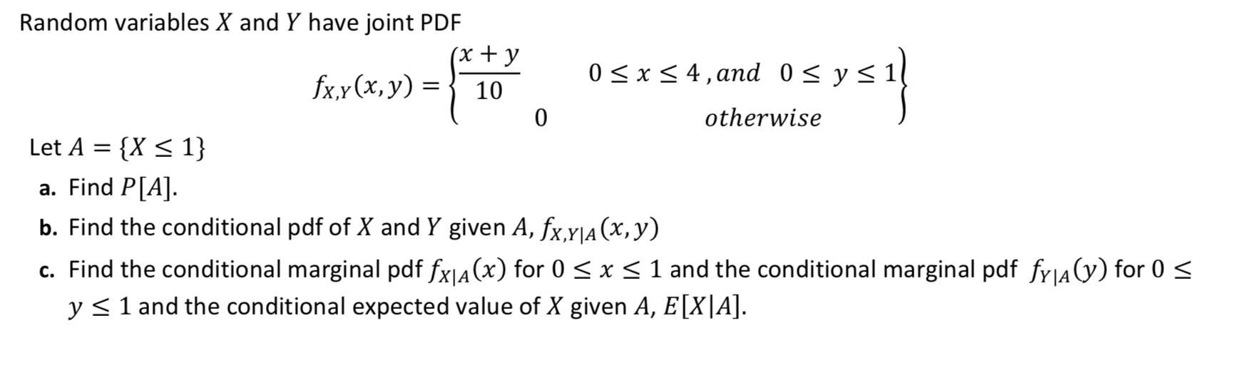 Solved 0 Random variables X and Y have joint PDF (x + y | Chegg.com
