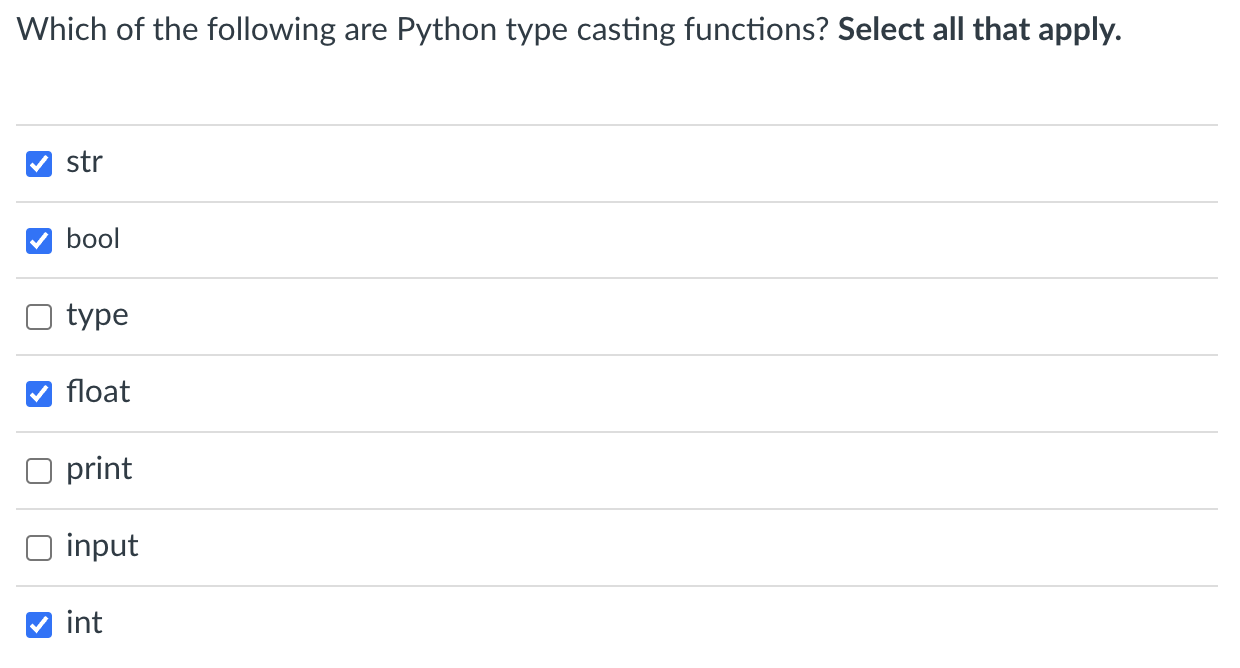 Solved is bool a type casting function python | Chegg.com