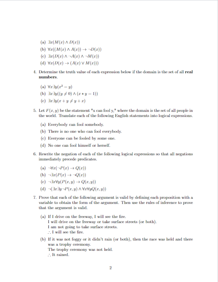Solved Itsc 2175 Logic And Algorithms Homework 2 Due 9 12