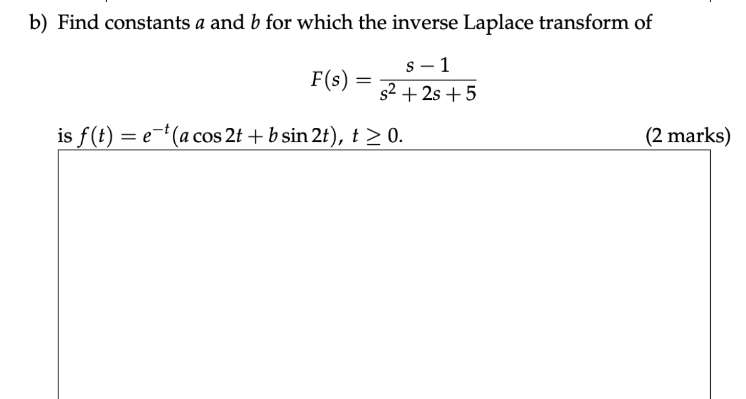 Solved b) Find constants a and b for which the inverse | Chegg.com