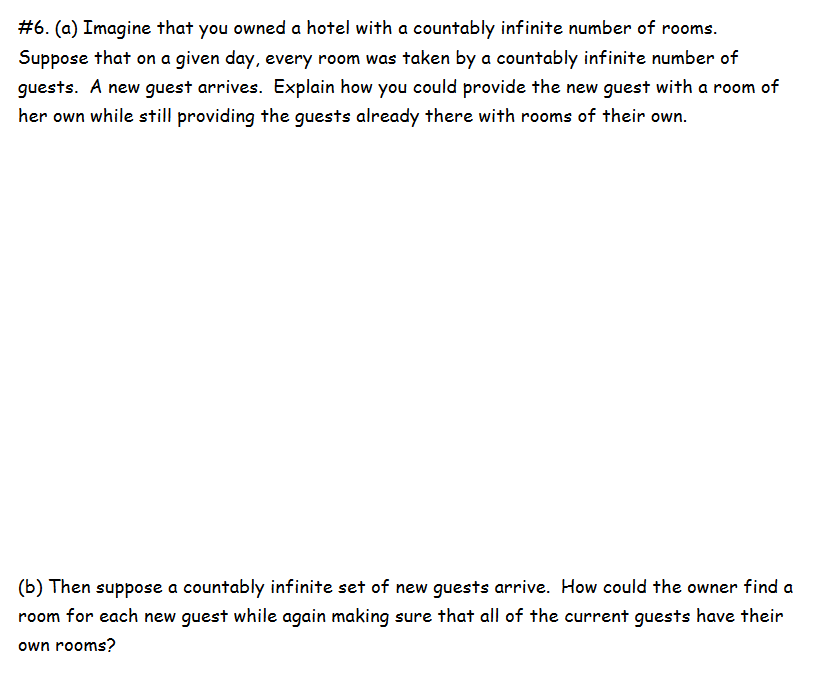 Solved \#6. (a) Imagine that you owned a hotel with a | Chegg.com