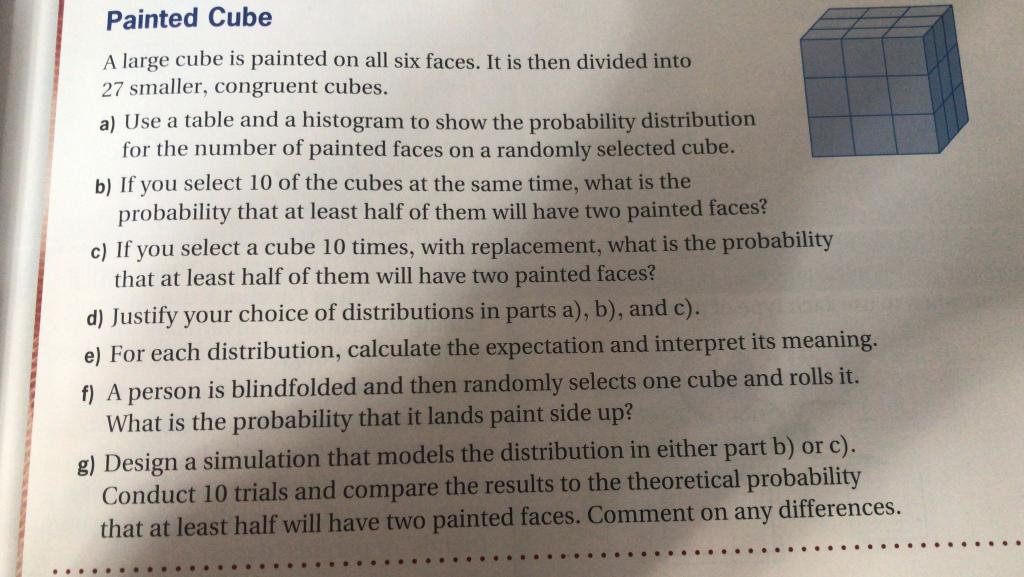 Painted Cube A large cube is painted on all six | Chegg.com