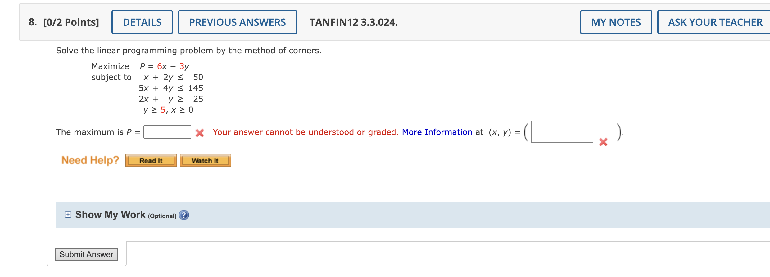 Solved Solve the linear programming problem by the method of | Chegg.com