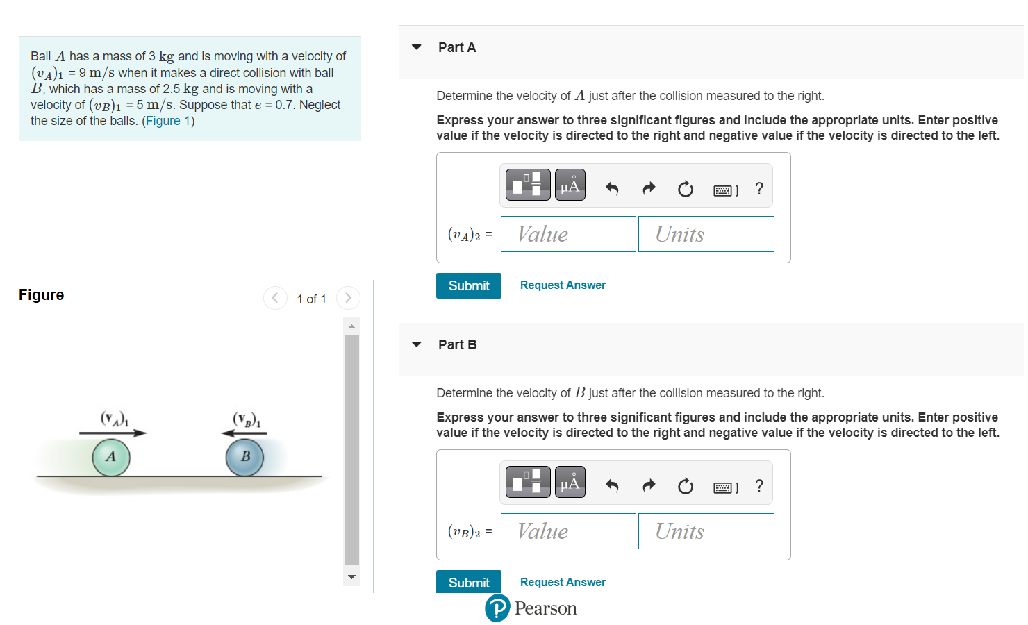 [Solved]: Ball ( A ) has a mass of ( 3 mathrm{~kg} )