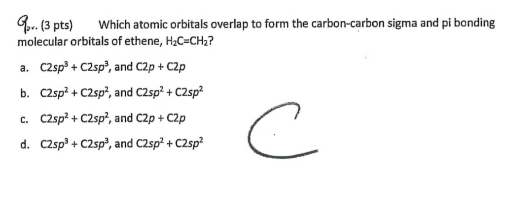 Solved Pts Which Atomic Orbitals Overlap To Form The