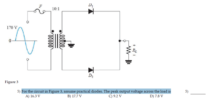 Solved 5) For the circuit in Figure 3, assume practical | Chegg.com