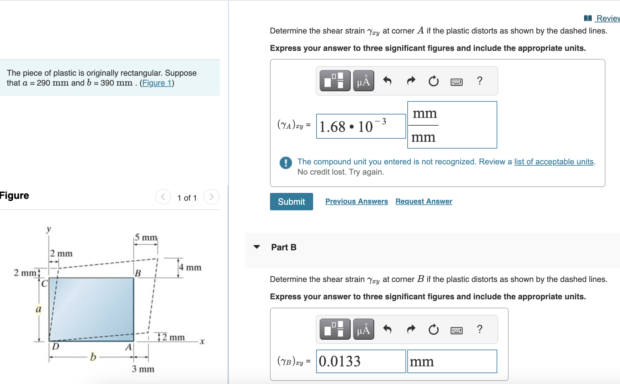 Solved The piece of plastic is originally rectangular. | Chegg.com