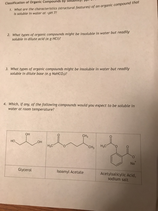 Solved by SoluBiY.D Classification of Organic Compounds 1. | Chegg.com