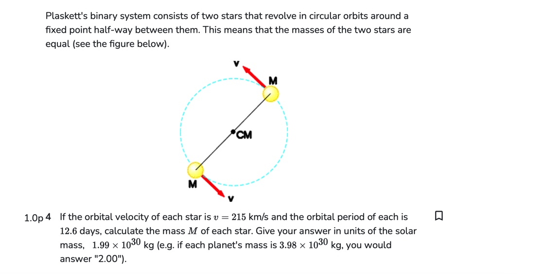 Solved Plaskett's binary system consists of two stars that | Chegg.com